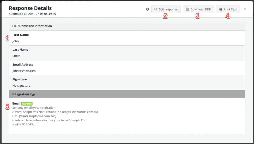 View and manage your responses - Snapforms Resources & FAQs