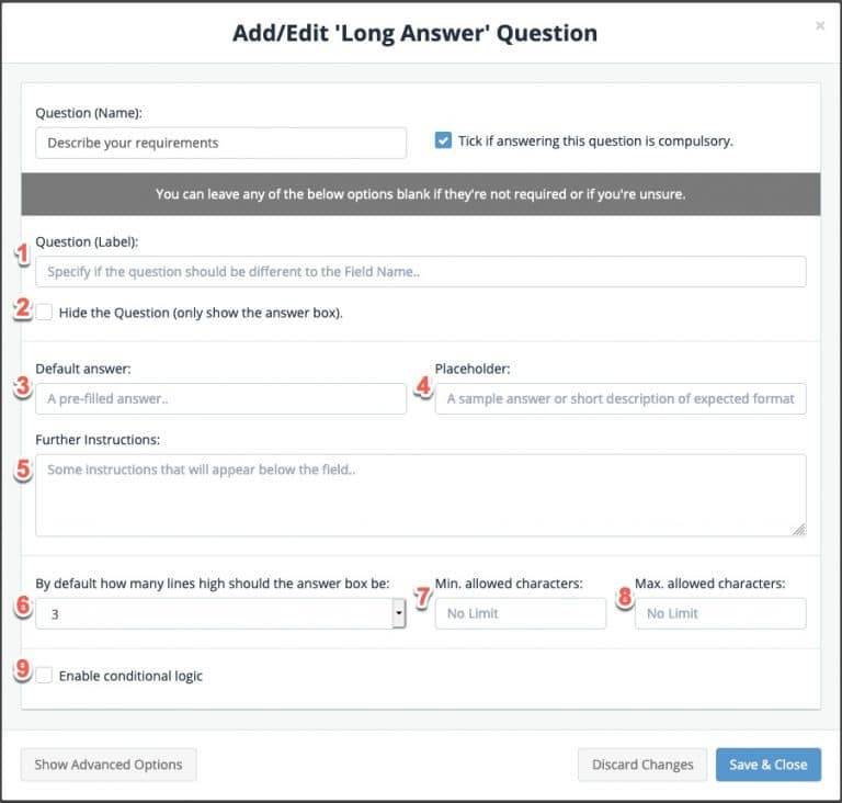 Long Answer - Snapforms Resources & FAQs