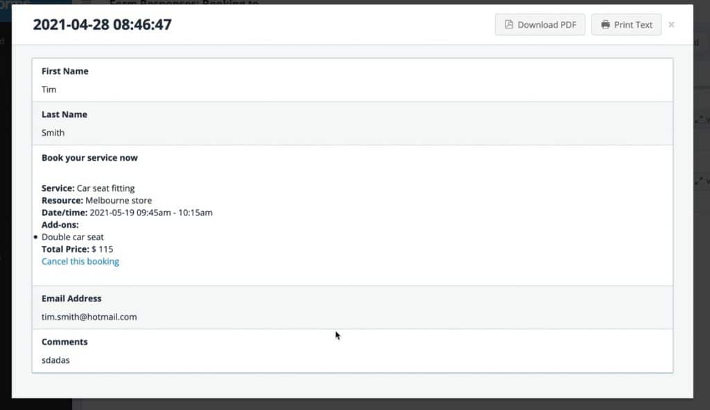 Booking system - Snapforms Resources & FAQs