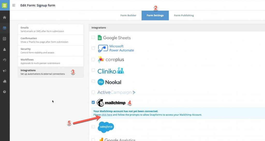 Mailchimp Integration - Snapforms Resources & FAQs