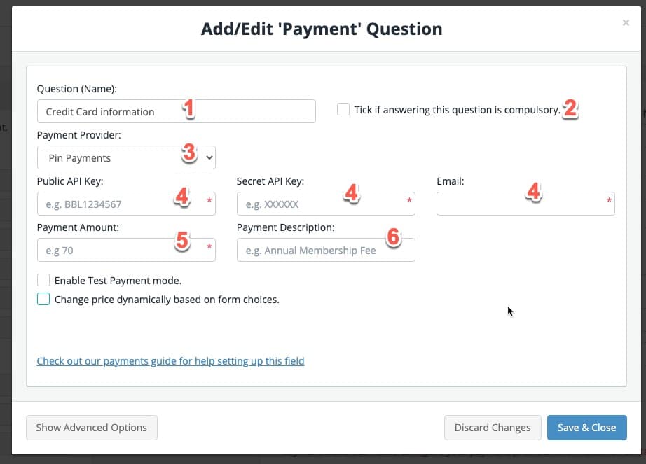 Take payments on your form with Pin Payments - Snapforms Resources & FAQs