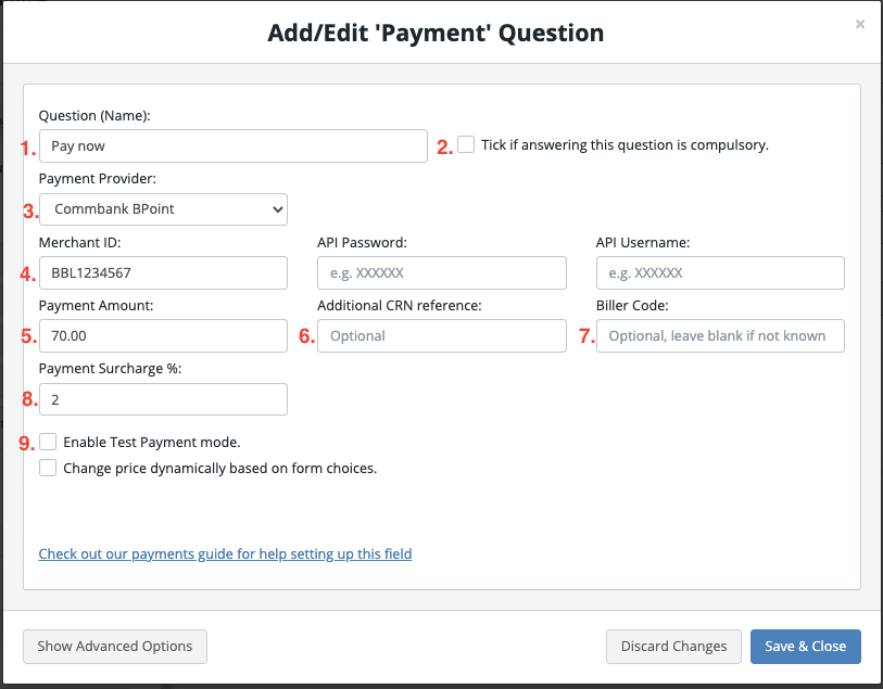 Take payments on your form with Commbank Bpoint - Snapforms Resources ...