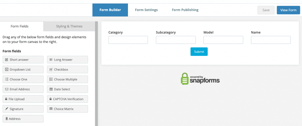 Dropdown List Lookup Example: Product Finder - Snapforms Resources & FAQs