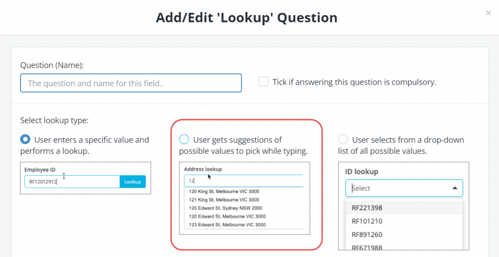 Form Fields: New auto-suggest mode in Lookup field - Snapforms