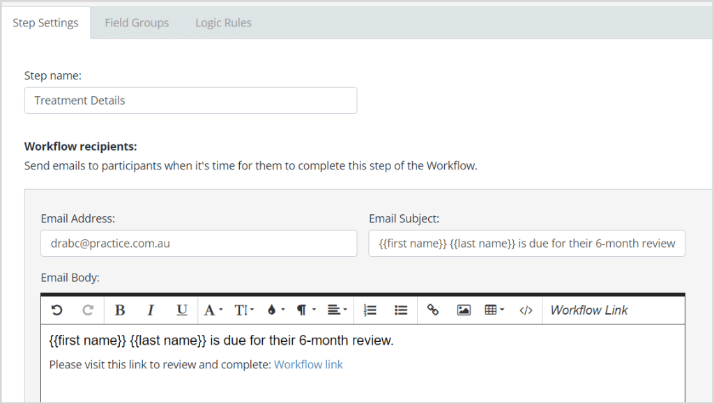 Workflow reminder emails - Snapforms Resources & FAQs