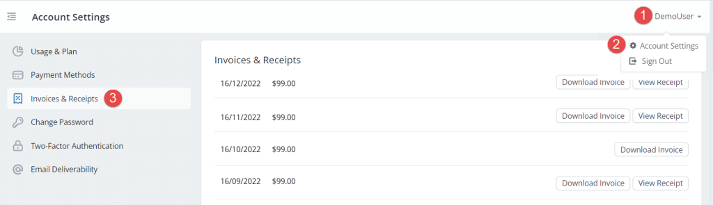View Account Invoices & Receipts - Snapforms Resources & FAQs
