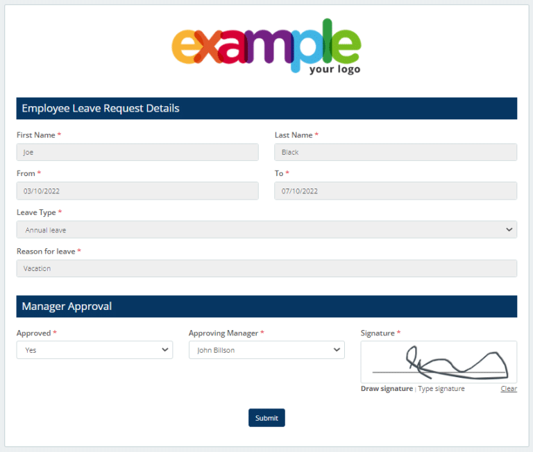 Workflow Example: Employee Leave Request - Snapforms Resources & FAQs
