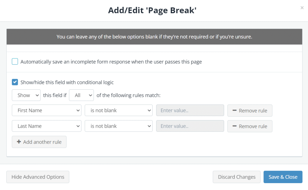 Multi-page forms with page breaks - Snapforms Resources & FAQs