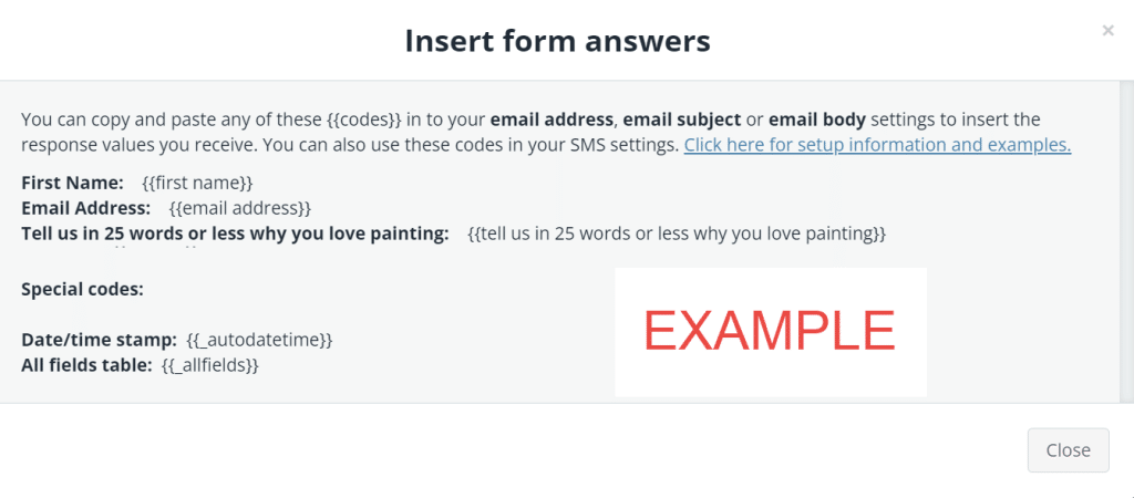 Using short-codes to insert dynamic content - Snapforms Resources & FAQs
