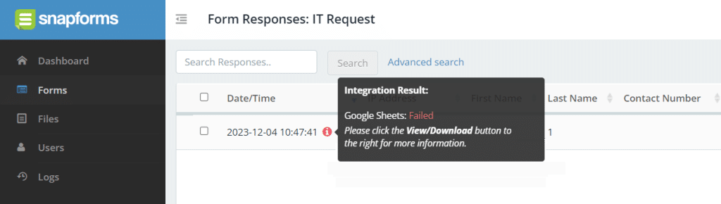 Google Sheets integration - Snapforms Resources & FAQs