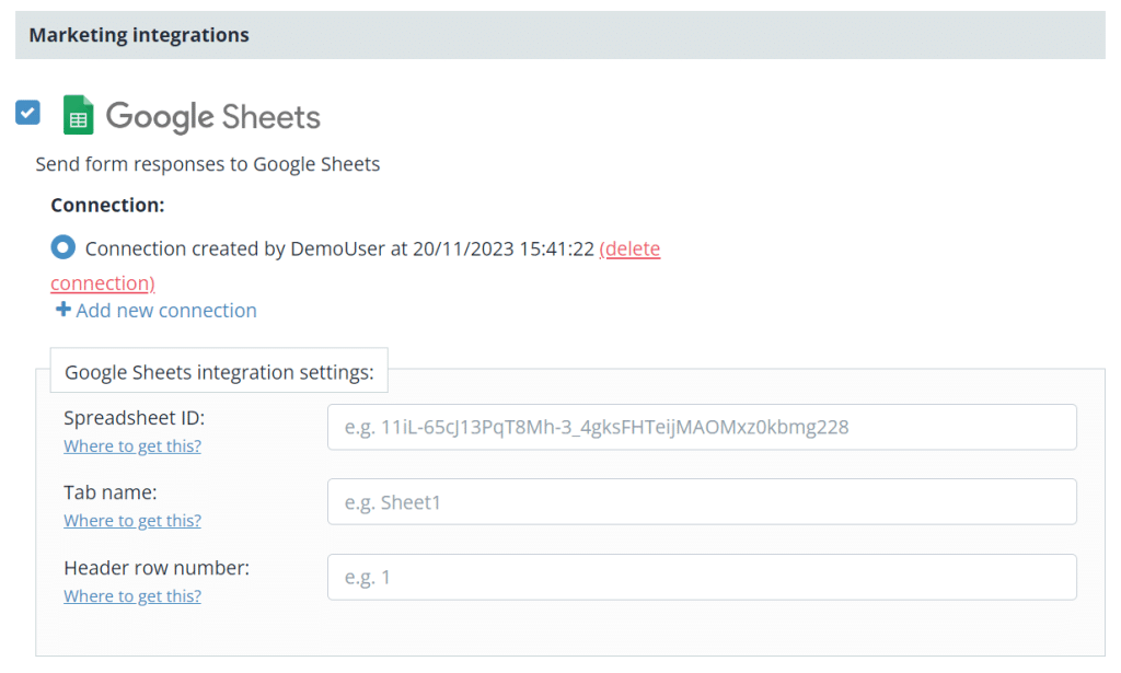Google Sheets integration - Snapforms Resources & FAQs