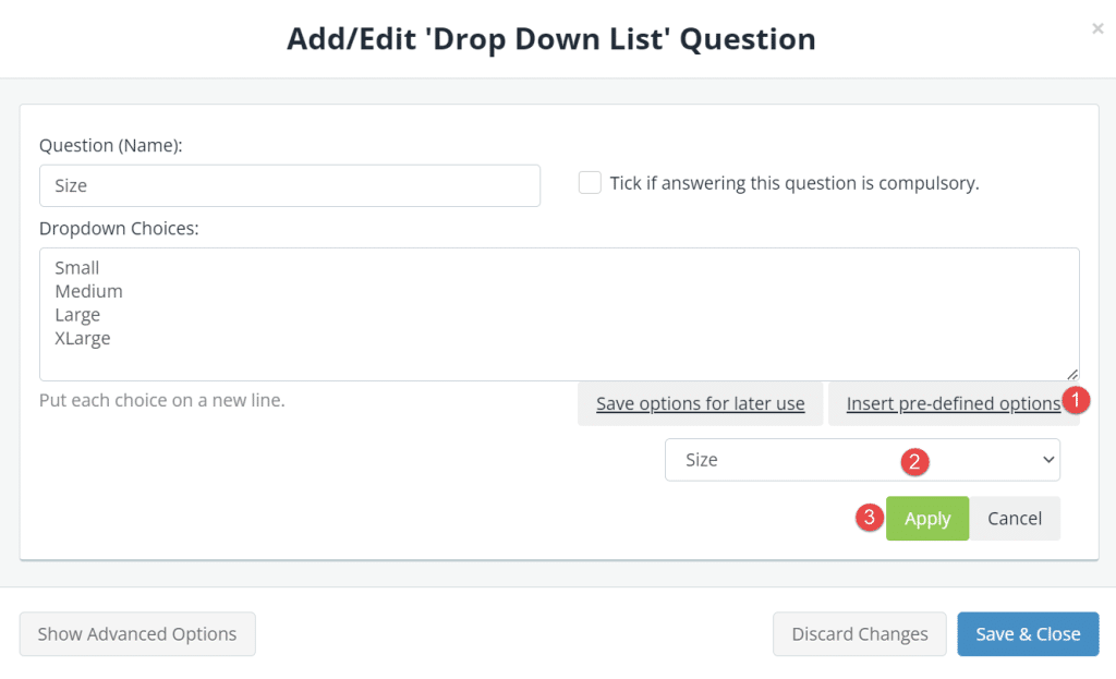 Dropdown List - Snapforms Resources & FAQs