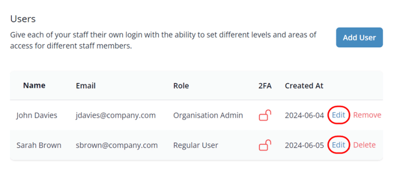 User management - Snapforms Resources & FAQs