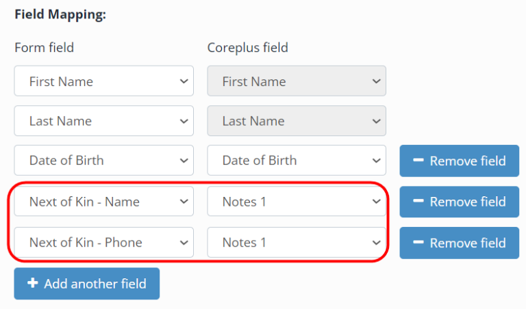 Coreplus integration setup - Snapforms Resources & FAQs